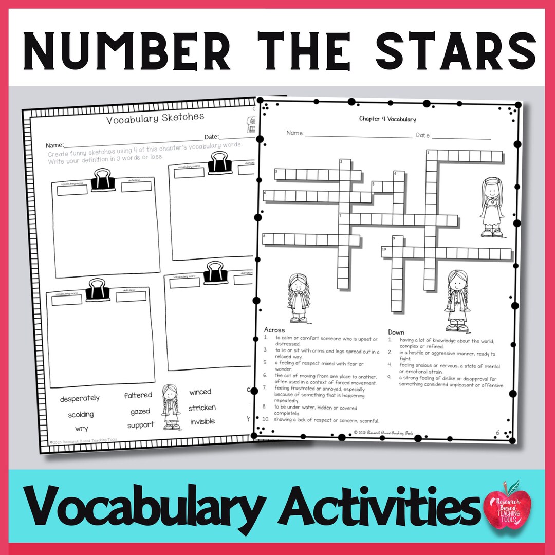 Number the Stars Vocabulary Activities: Engaging Chapter-based Word ...