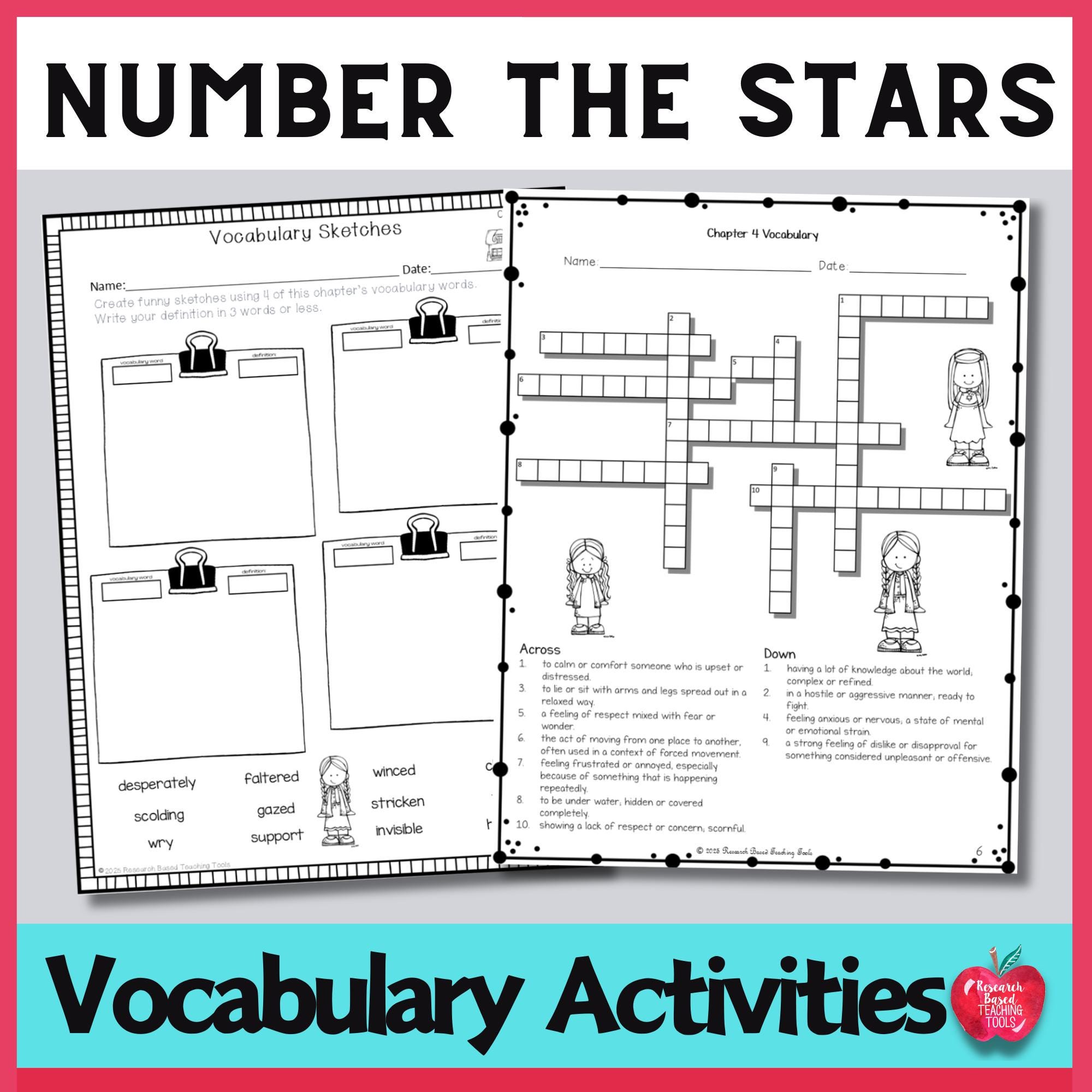 Number the Stars Vocabulary Activities: Engaging Chapter-based Word ...