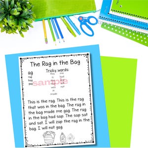 Short Vowel A CVC Word Family Stories: Phonics Fluency Passages for K-1 ...
