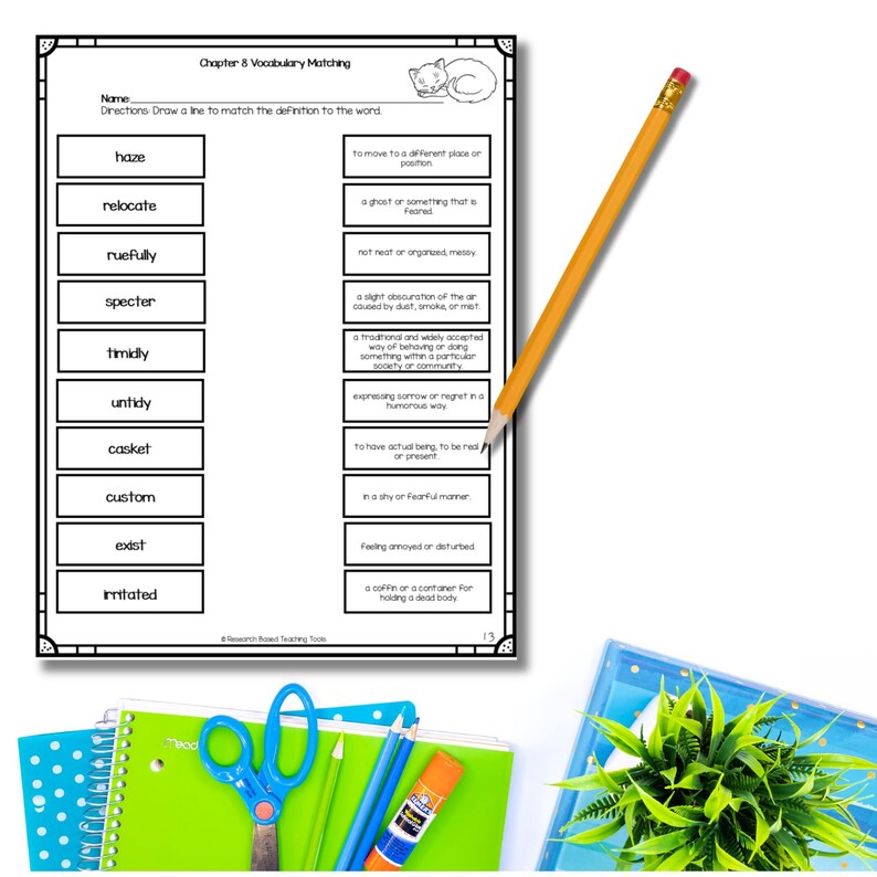 Number the Stars Vocabulary Activities: Engaging Chapter-based Word ...