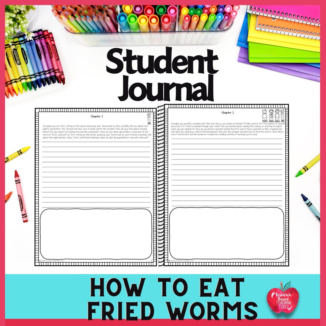 How to Eat Fried Worms Student Journal: 26 Chapter Prompts & Art ...