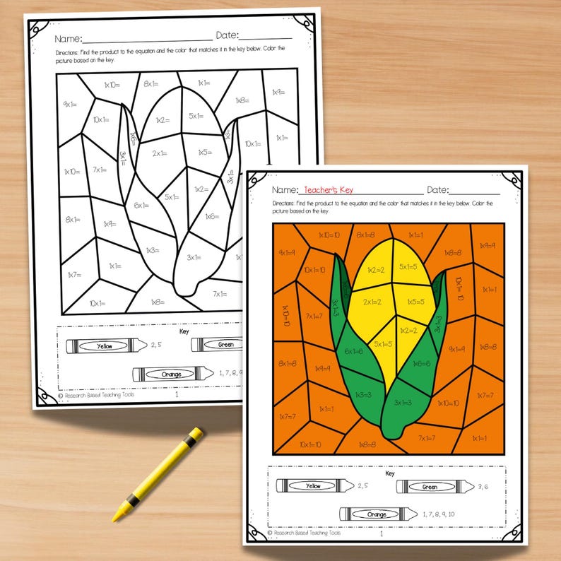 Autumn Multiplication Color-by-number: Seasonal Math Fun for 3rd-5th ...