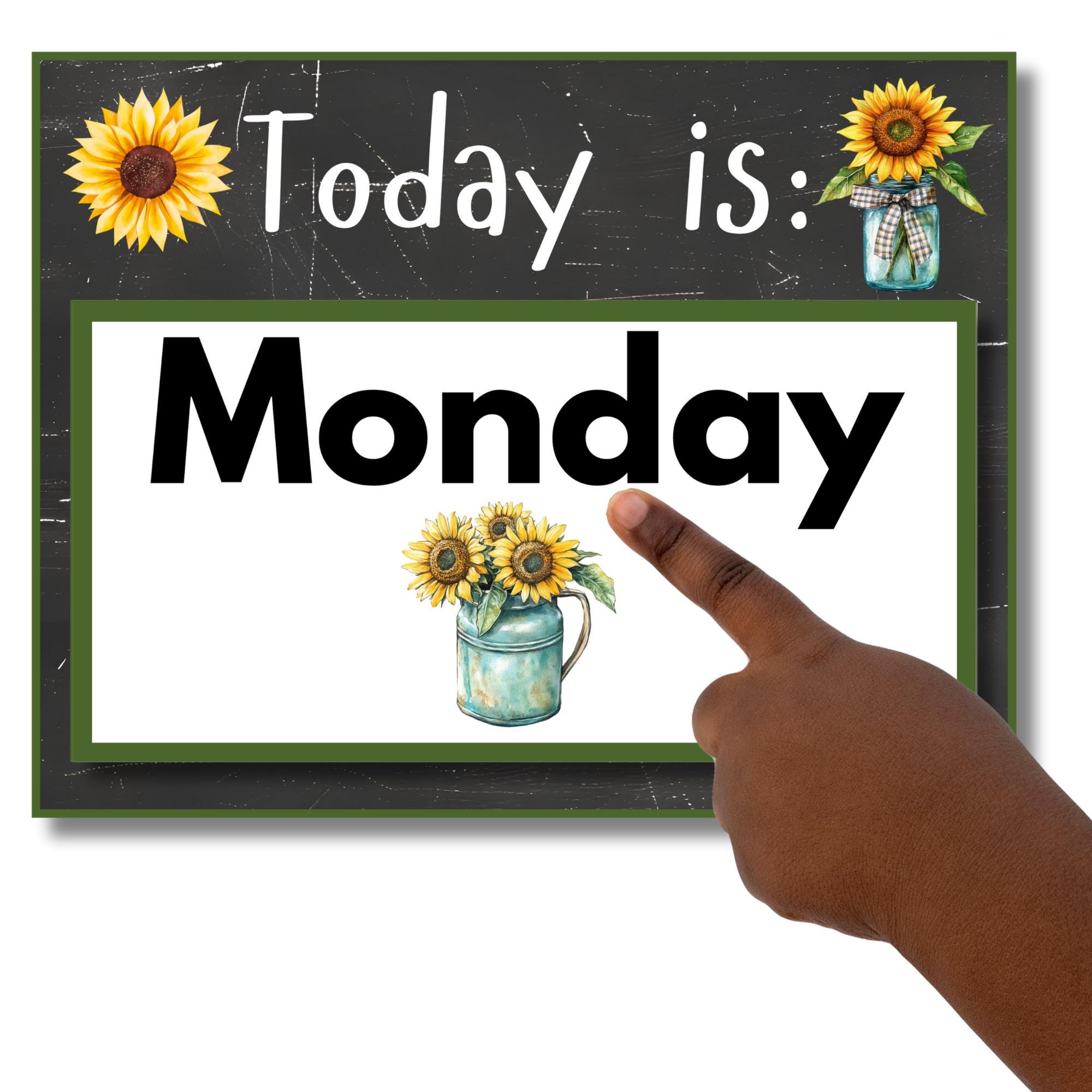 Sunflower Classroom Decor Set: Calendar, Birthday Chart, Weather ...