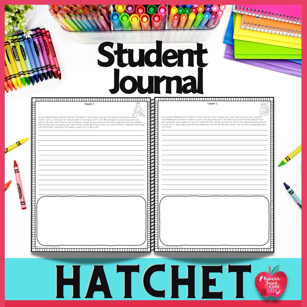 Hatchet Novel Study: Character Journal Prompts, Writing & Drawing ...