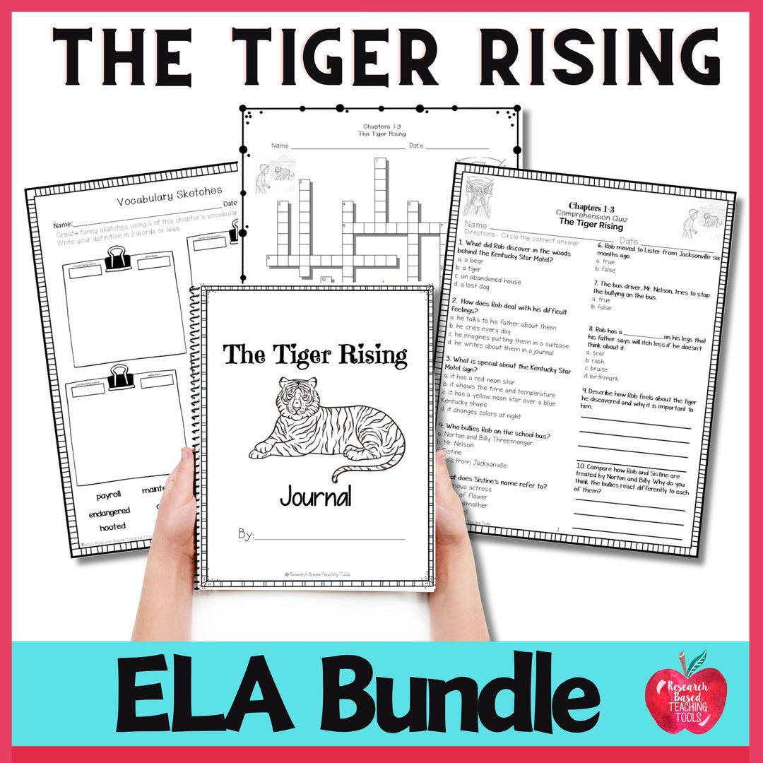 Tiger Rising Assessment Bundle: Chapter Quizzes, Journal Prompts ...