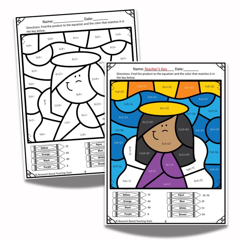 Las Posadas Multiplication Color-by-code: Christmas Math Worksheets for ...