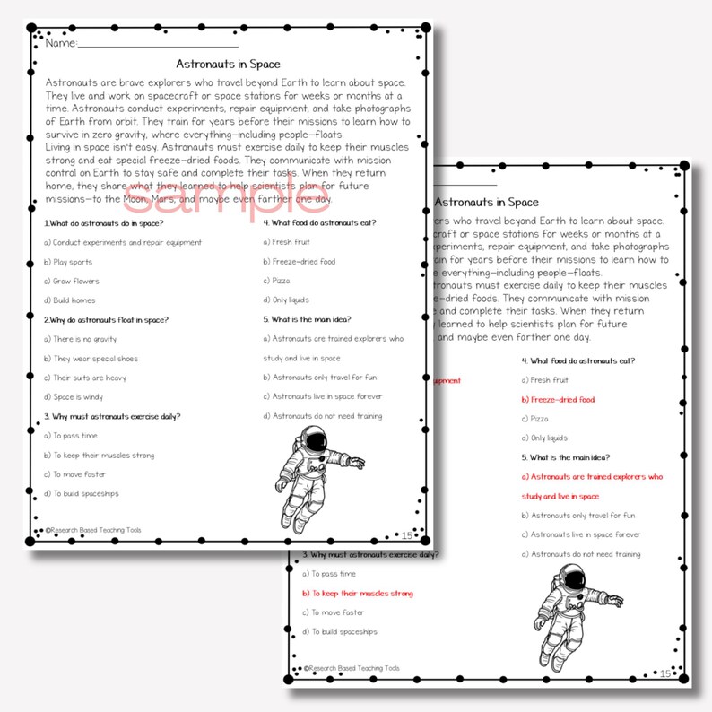 4th Grade Reading Comprehension Passages With Questions & Answer Keys ...