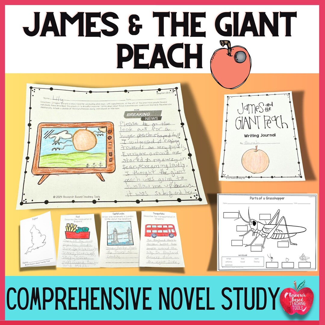 James and the Giant Peach Novel Study With STEM Activities | Complete ...