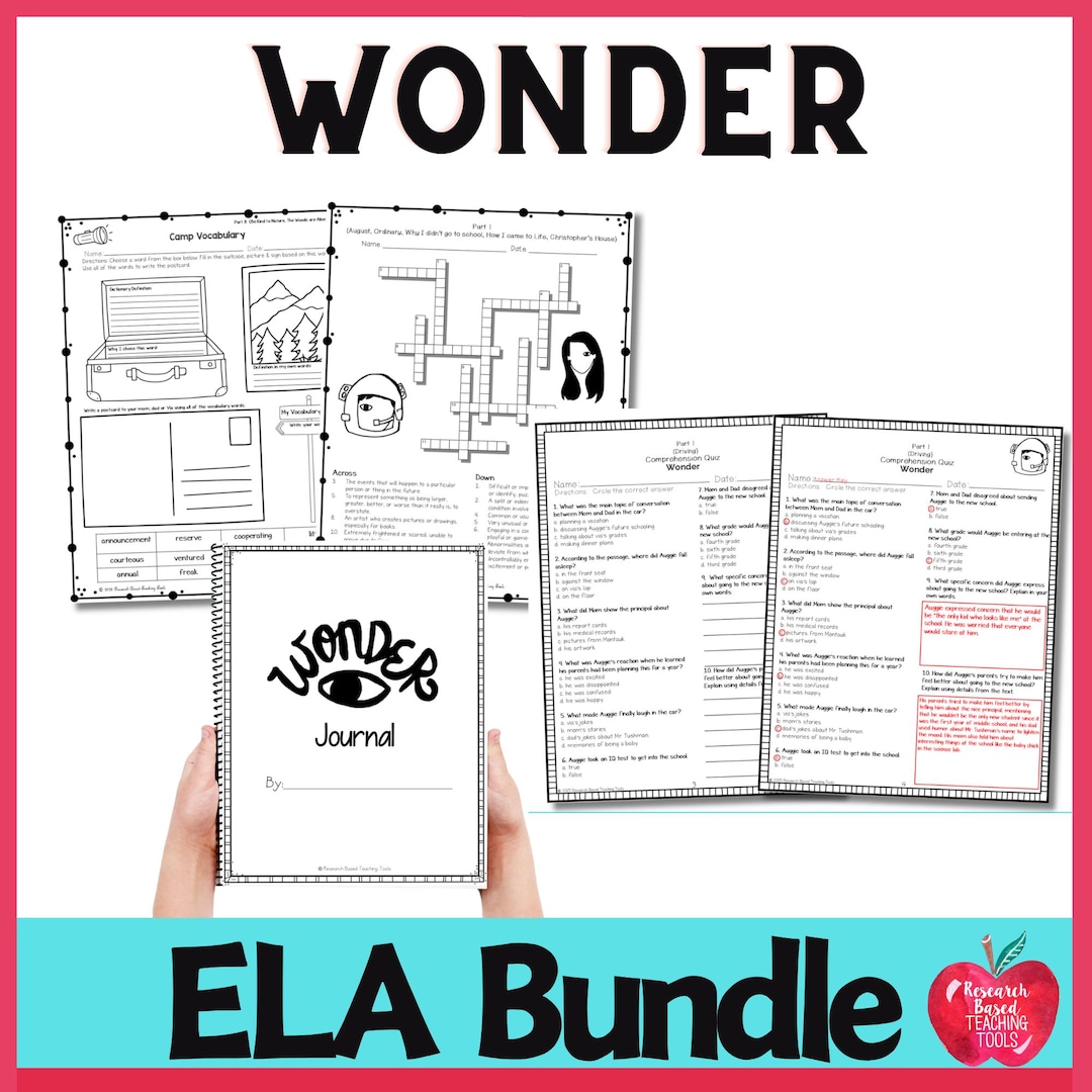 Wonder Novel Study Bundle: Comprehensive Middle School ELA Resources ...