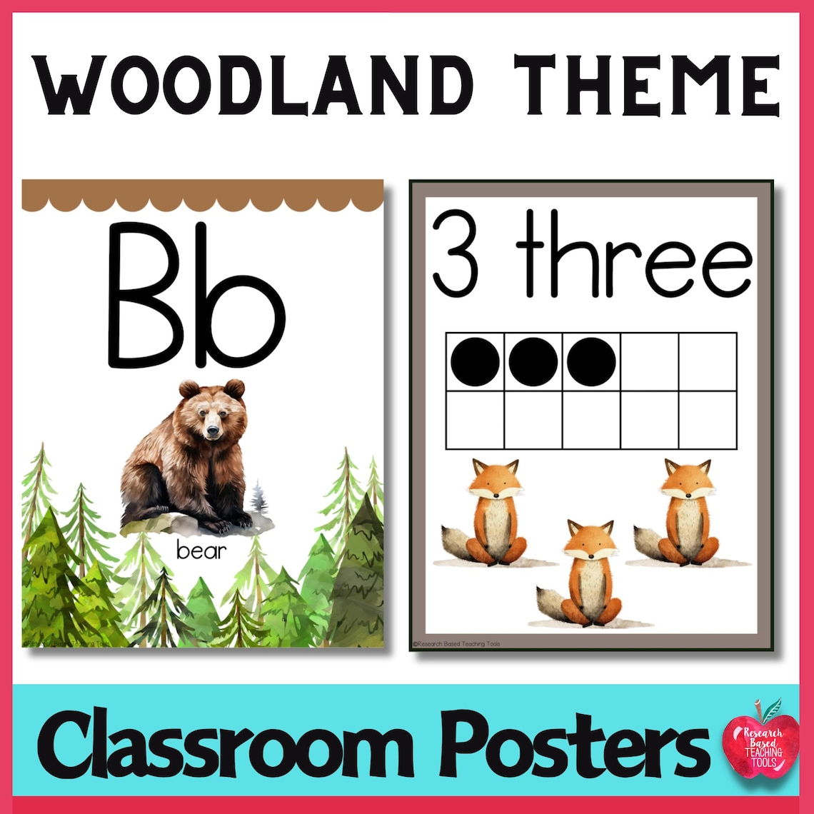 Woodland Nature Alphabet, Number Frame & Hand Signal Posters: Earthy ...