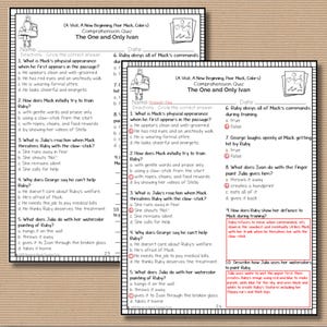 The One and Only Ivan Assessment Bundle | Quizzes & Writing Journal - Etsy