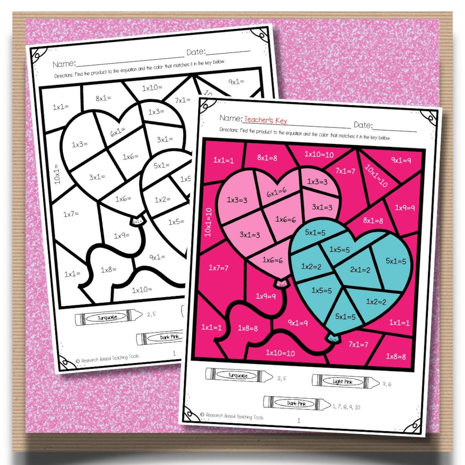 Valentine's Multiplication Coloring Sheets: Fun Math Practice for 3rd ...
