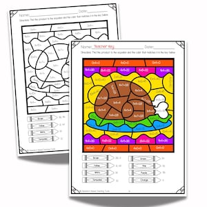 Thanksgiving Multiplication Color by Number: Holiday Math Worksheets ...