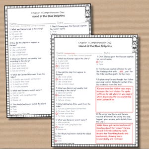 Island of the Blue Dolphins Chapter Quizzes | Reading Comprehension ...