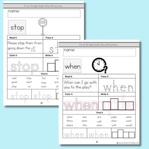 Prek-3rd Grade Dolch Sight Word Worksheets: Printable Bundle for ...