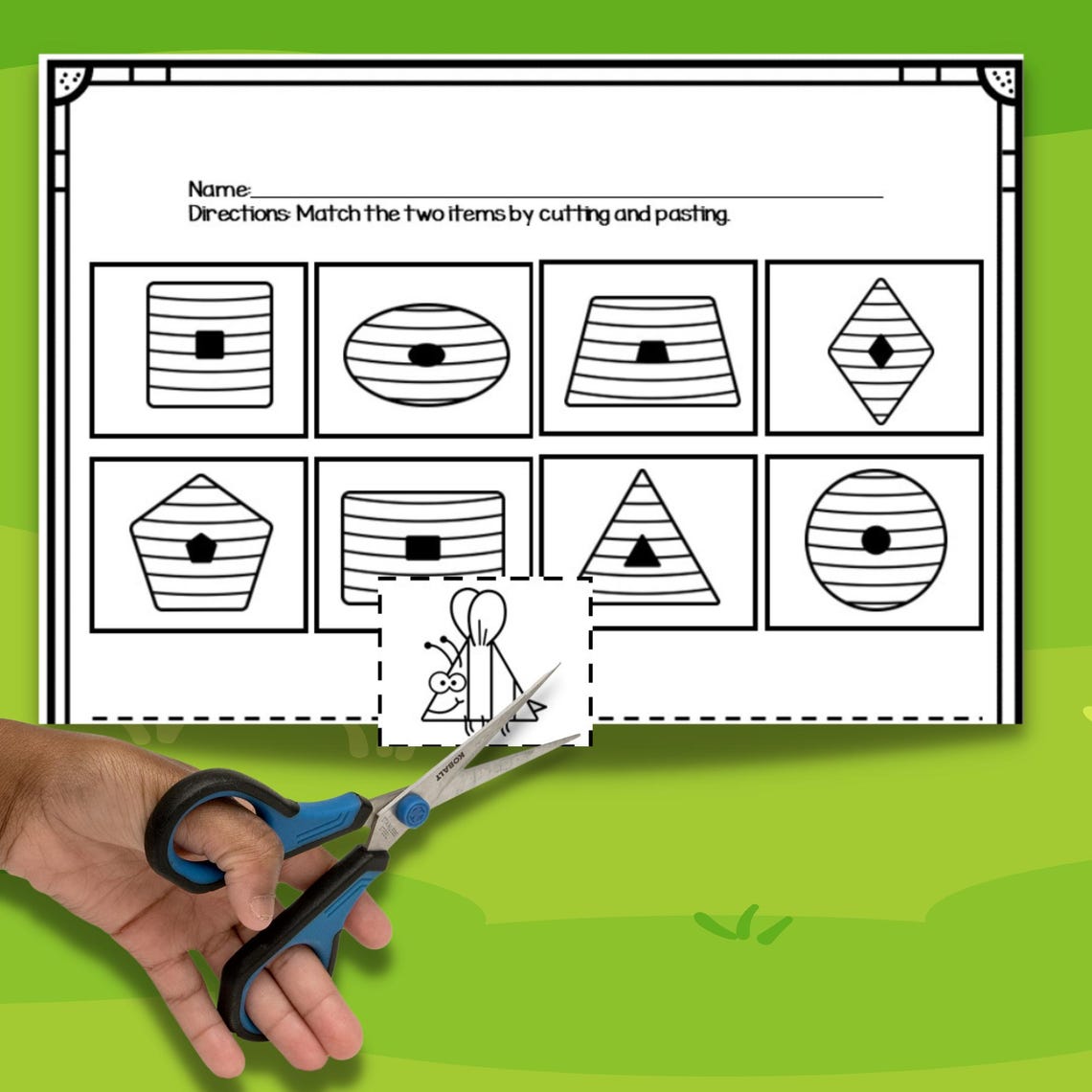 Insect Counting and Shapes Worksheets for Preschool & Kindergarten ...