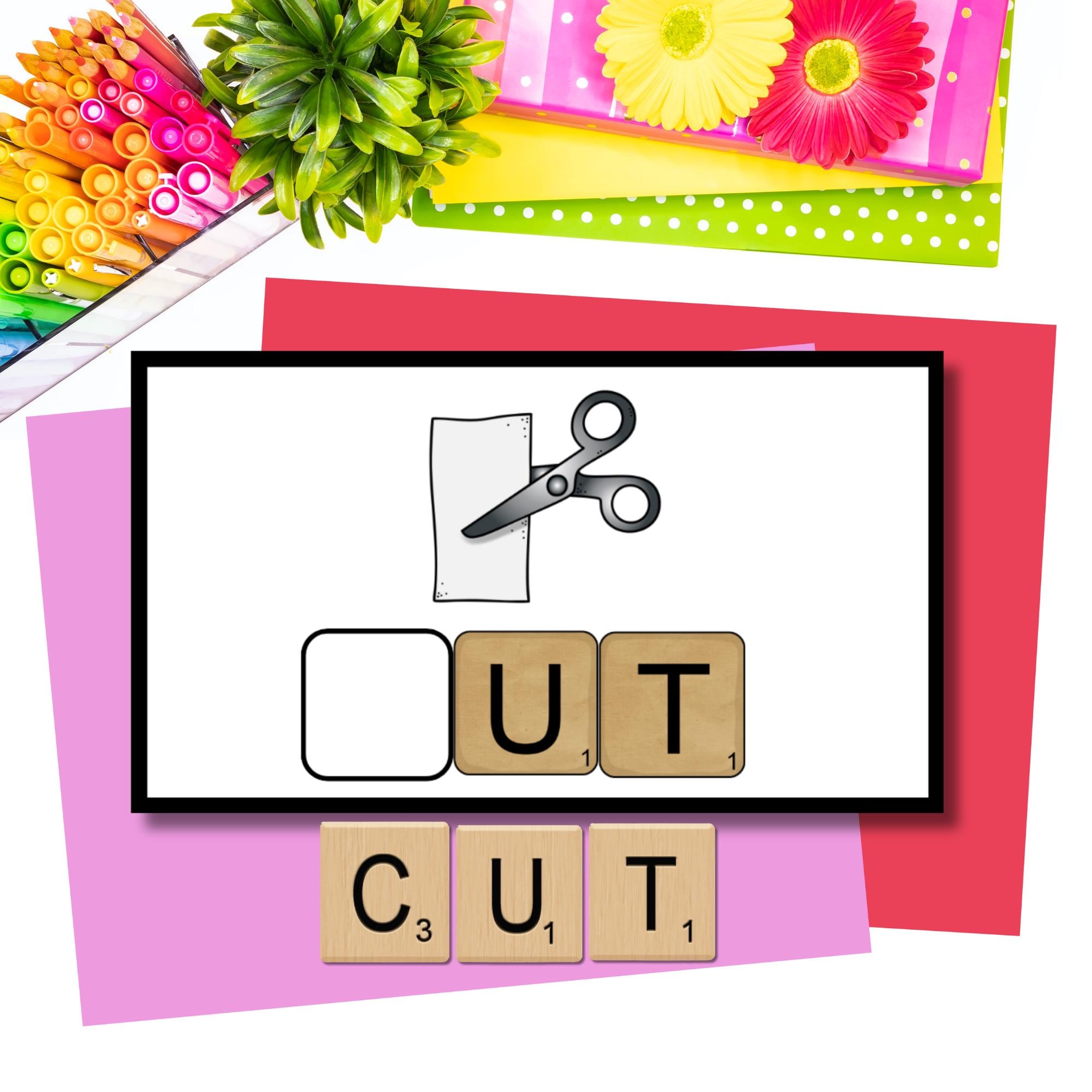 Short Vowel U CVC Word Building Cards | Letter Tile Phonics Activity ...