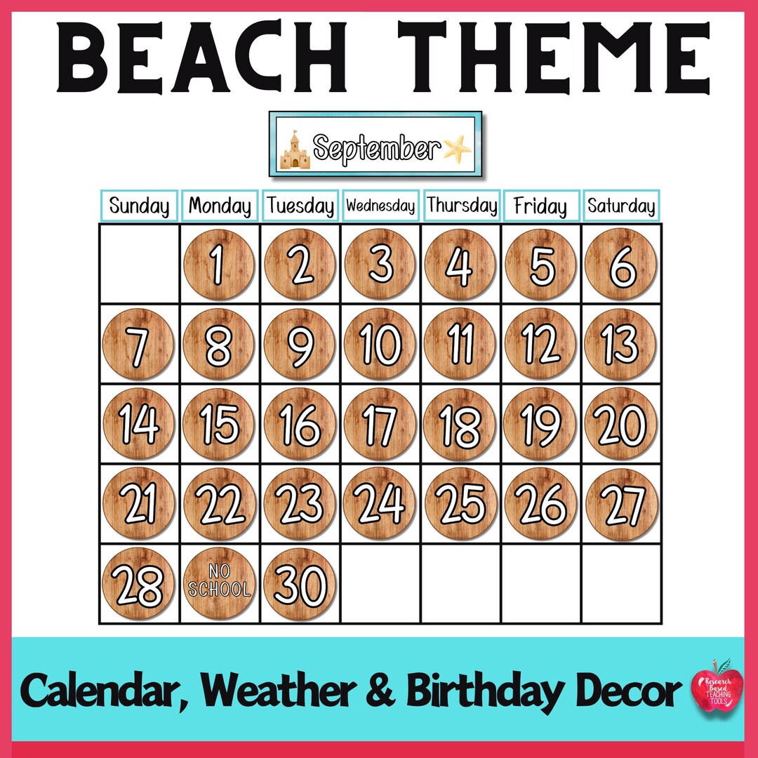 Tropical Beach Classroom Decor Bundle: Calendar, Hand Signals, Birthday ...