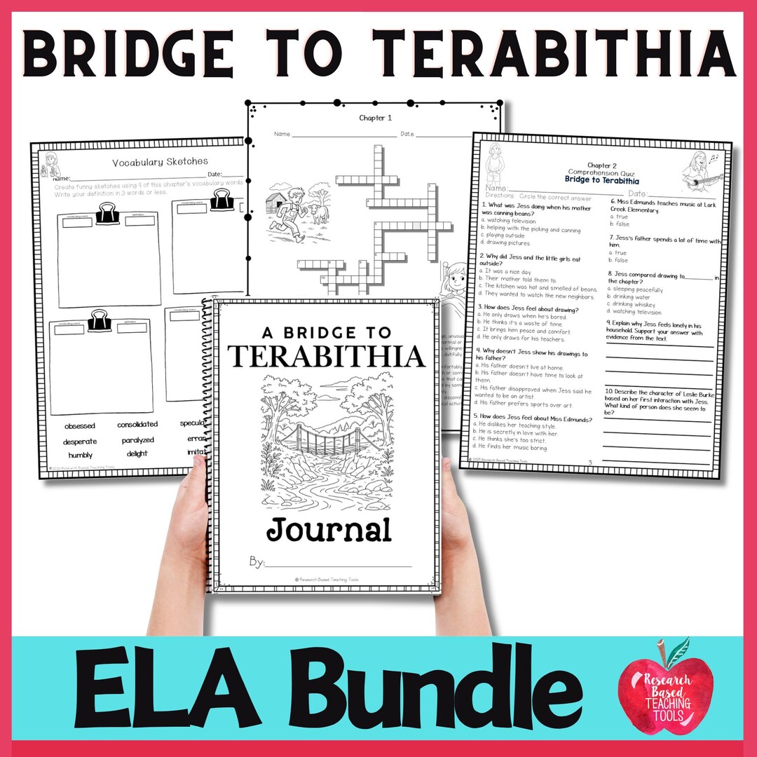 Bridge to Terabithia ELA Bundle: Vocabulary, Quizzes & Journal Prompts ...