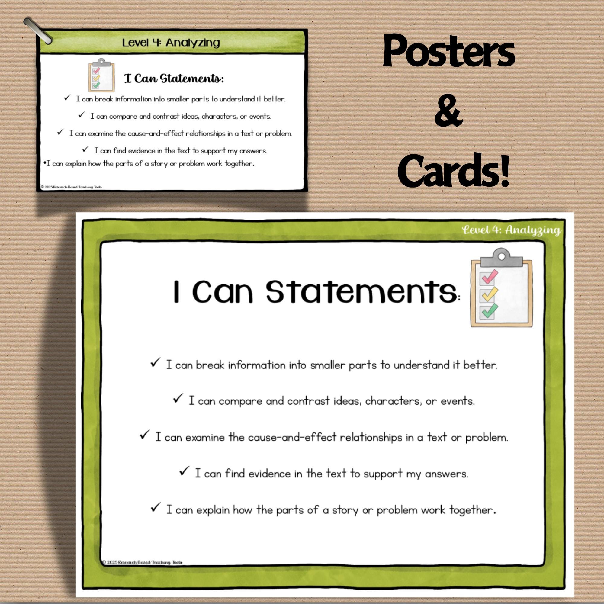 Bloom's Taxonomy Reading Comprehension Cards: Critical Thinking ...