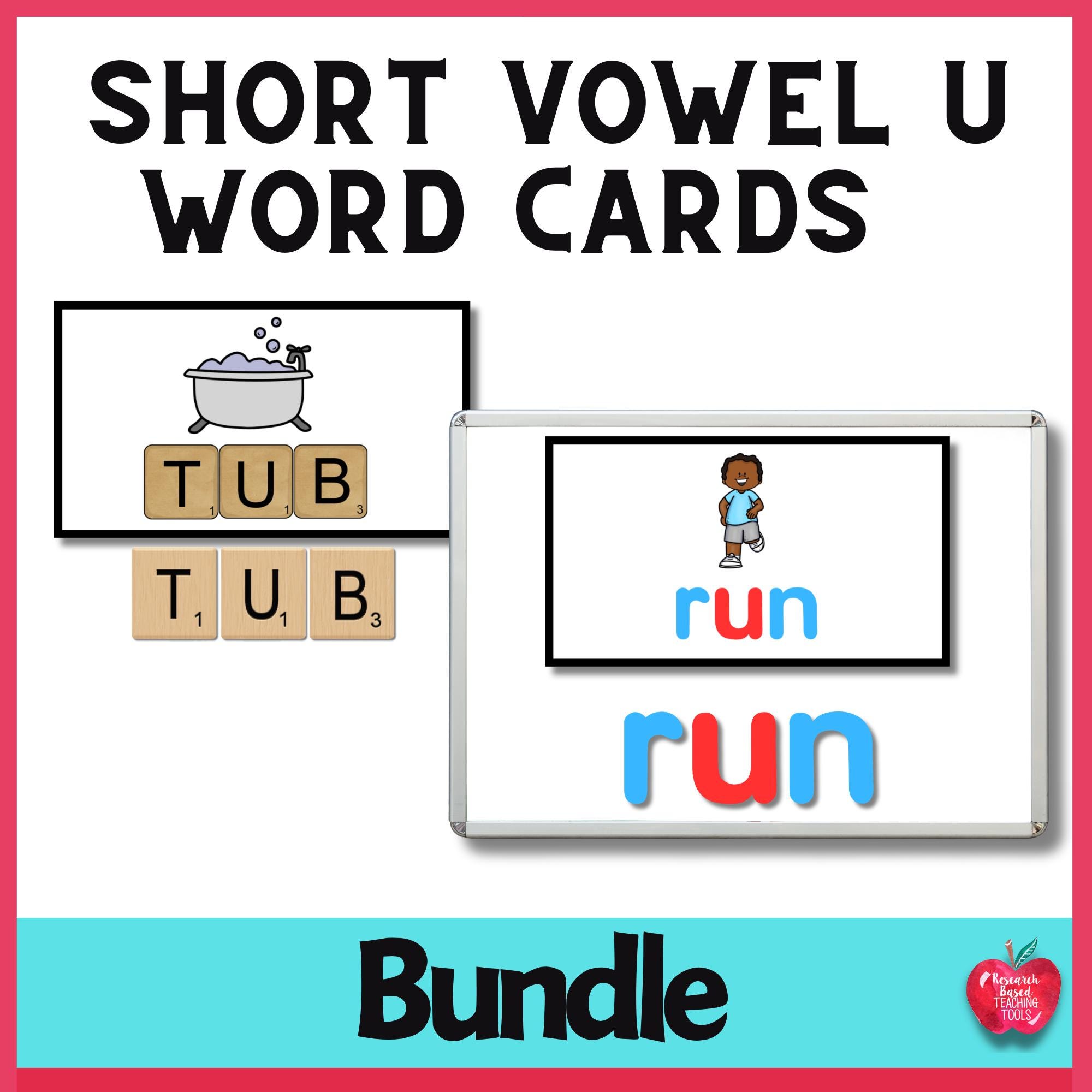 Short Vowel U CVC Word Cards & Letter Tiles Bundle | Phonics Centers ...