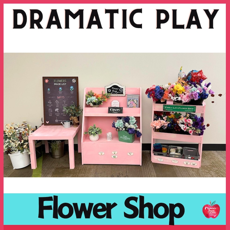 Preschool Flower Shop Dramatic Play Set: Imaginative Learning for Kids ...