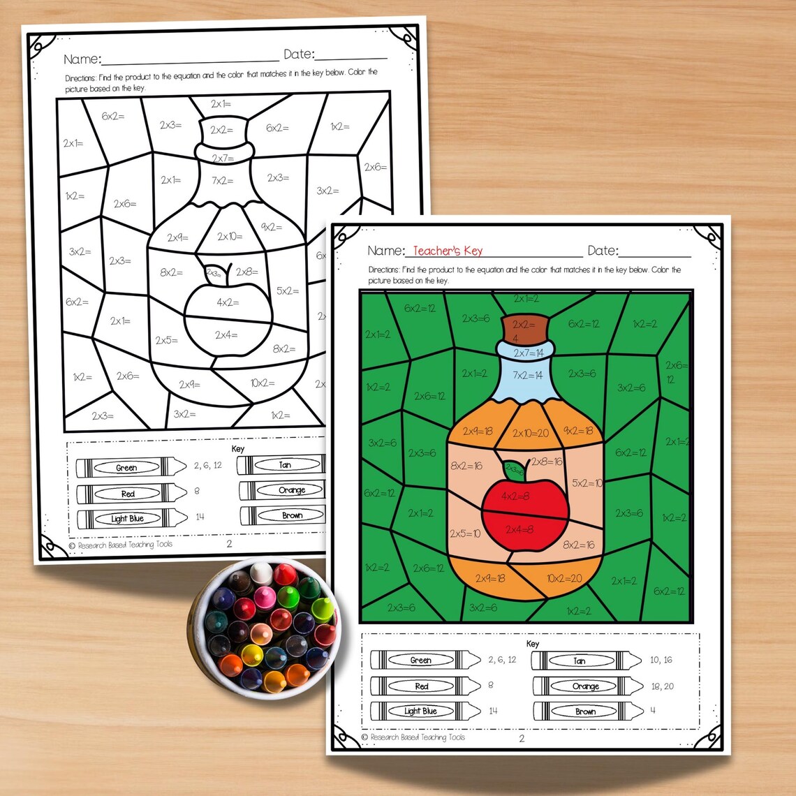 Autumn Multiplication Color-by-number: Seasonal Math Fun Worksheets for ...