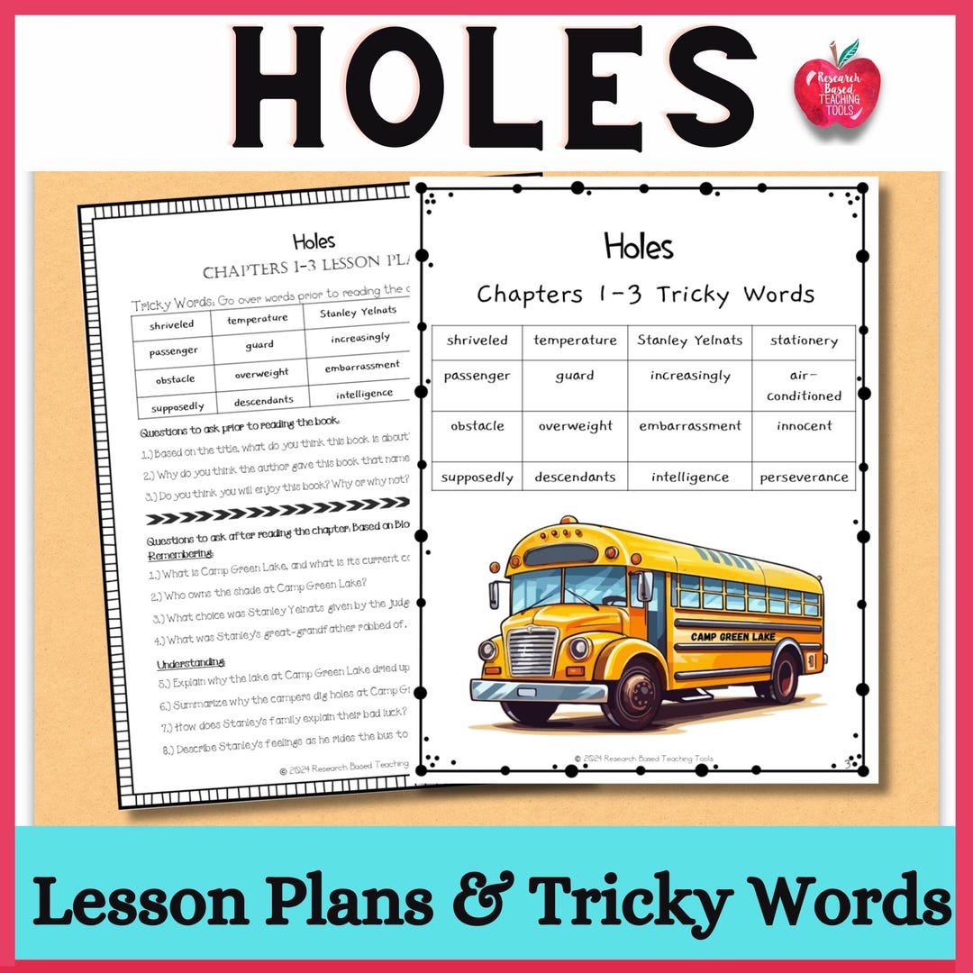 Holes Novel Study Guide: Comprehensive Lessons, Vocabulary, Bloom's ...