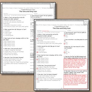 The One and Only Ivan Chapter Quizzes: Comprehensive Novel Study ...