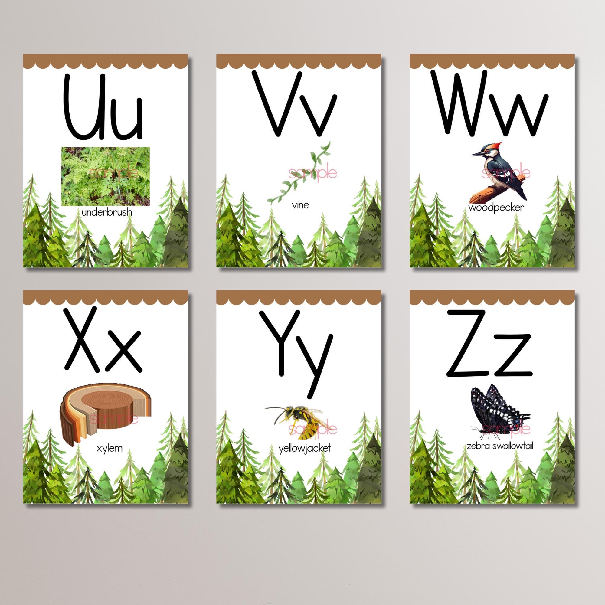 Woodland Nature Alphabet, Number Frame & Hand Signal Posters: Earthy ...
