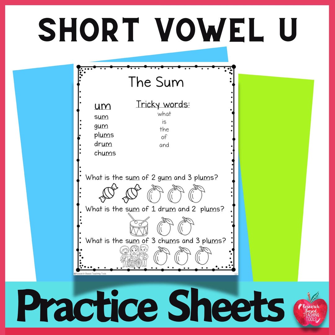 Short Vowel U CVC Phonics Stories: Printable Reading Fluency Practice ...