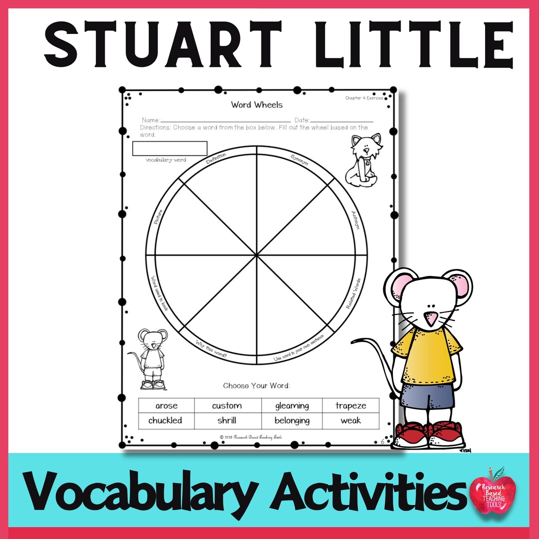Stuart Little Vocabulary Activities | Engaging Novel Study Word Work - Etsy
