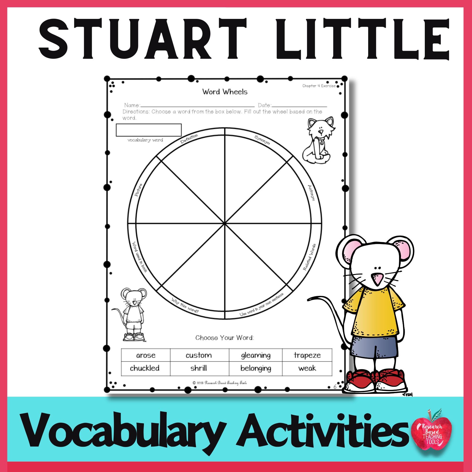 Stuart Little Vocabulary Activities | Engaging Novel Study Word Work - Etsy
