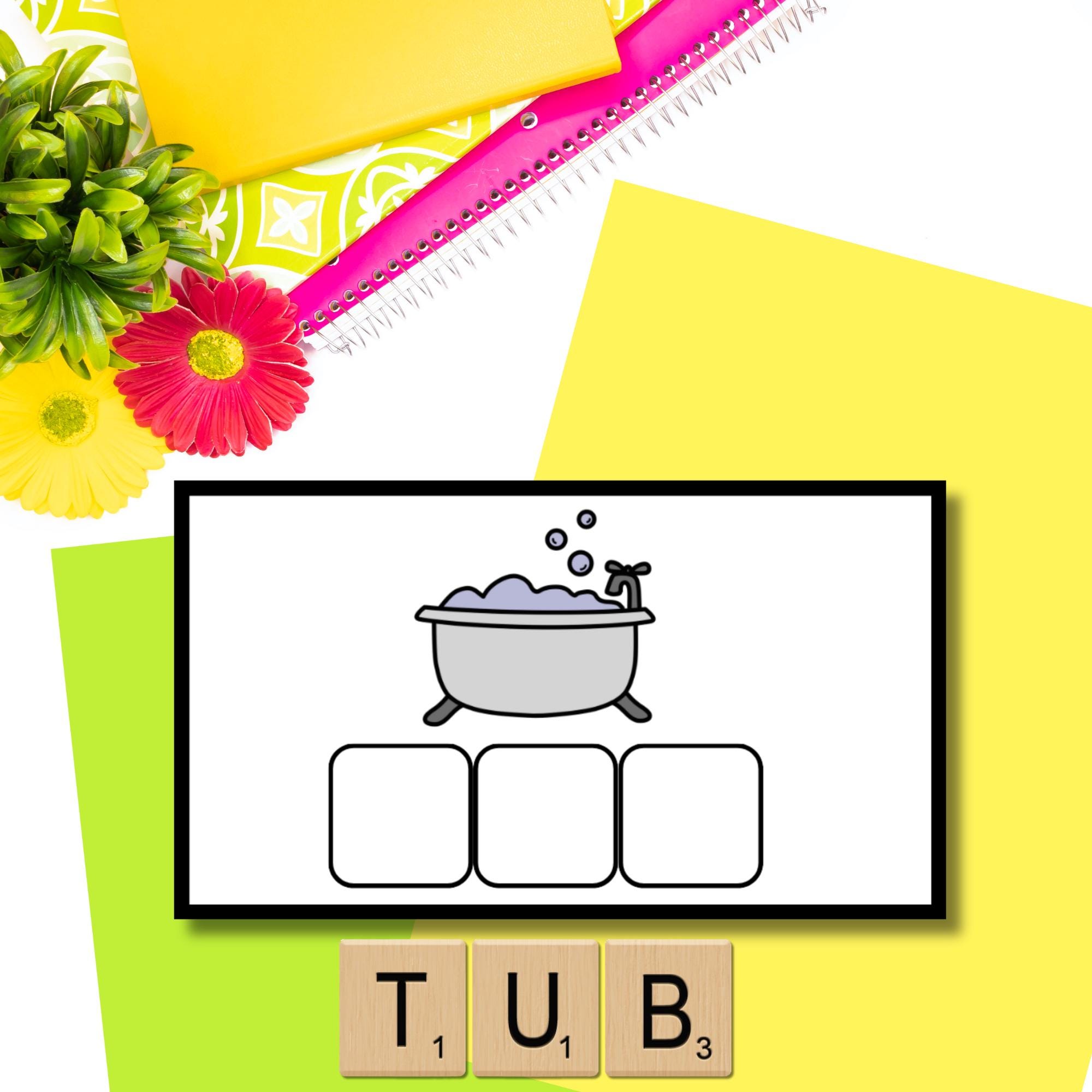 Short Vowel U CVC Word Building Cards | Letter Tile Phonics Activity ...