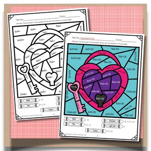 Valentine's Multiplication Coloring Sheets: Fun Math Practice for 3rd ...