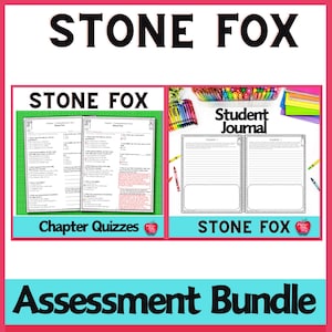 Stone Fox Novel Study: Reading Journal, Quiz Pack & Writing Prompts for ...