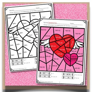Valentine's Multiplication Coloring Sheets: Fun Math Practice for 3rd ...