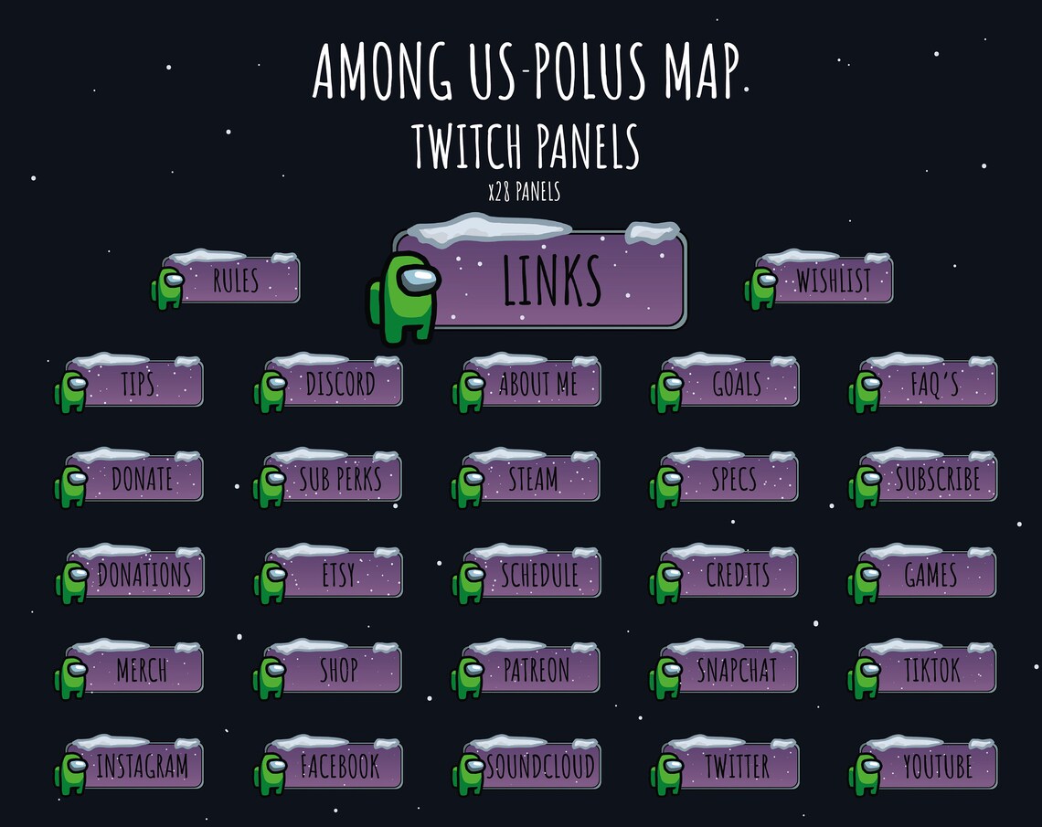 Among Us Polus Map Custom Twitch Panels Pixel Twitch Panels - Etsy Israel