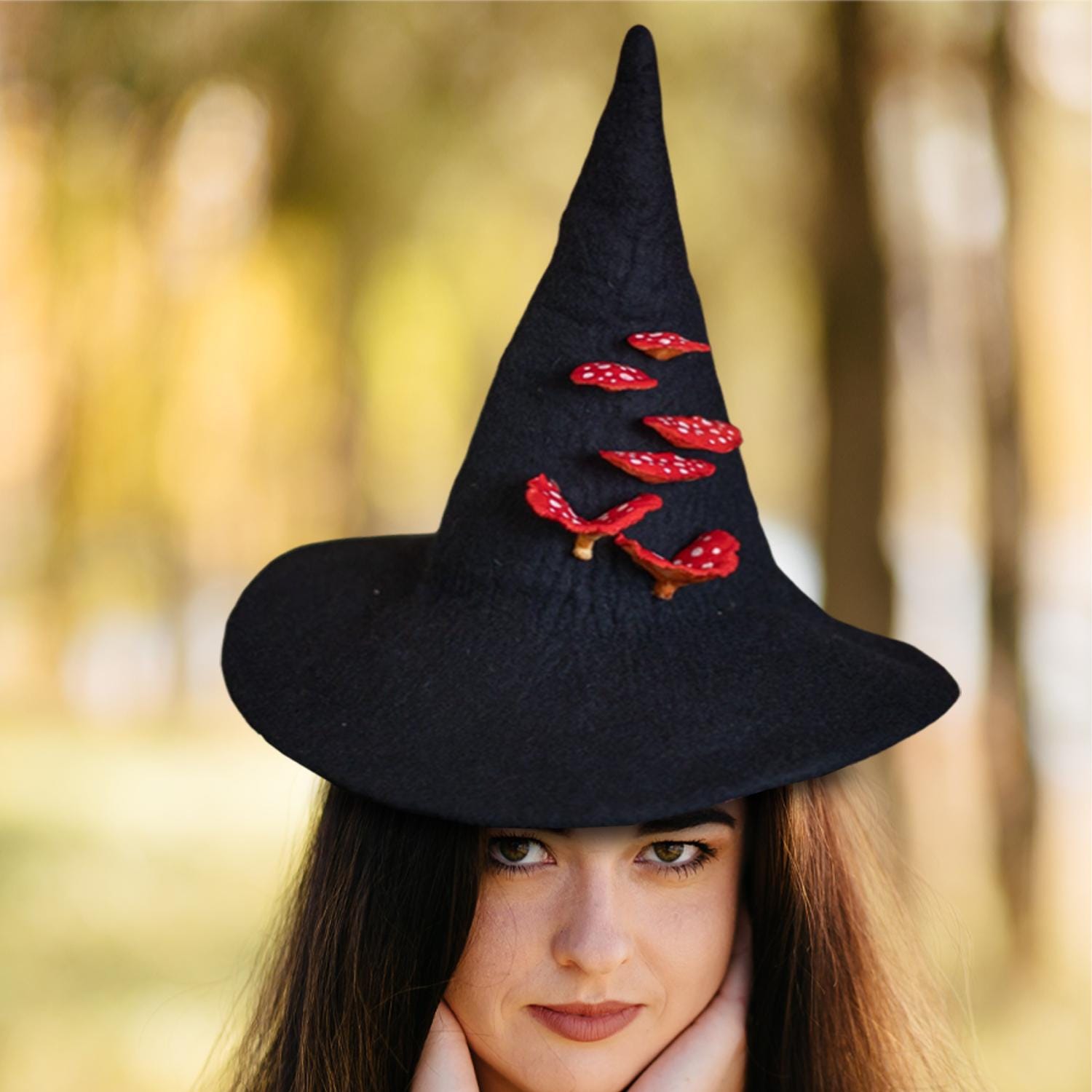 Witch Hat With Mushroom Forest Witch Hat Felt Hat Wool Festival Costume ...