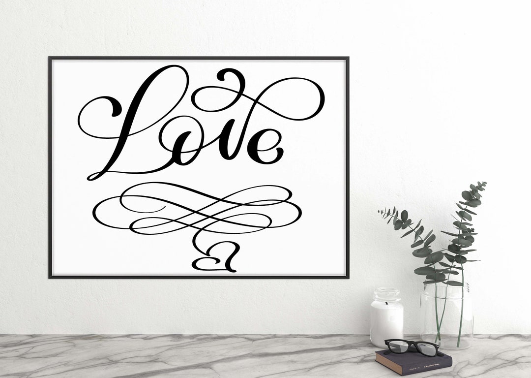 Love, Scrollwork, Decal, Signs, Tshirts, Home Decor, Gift, Digital ...