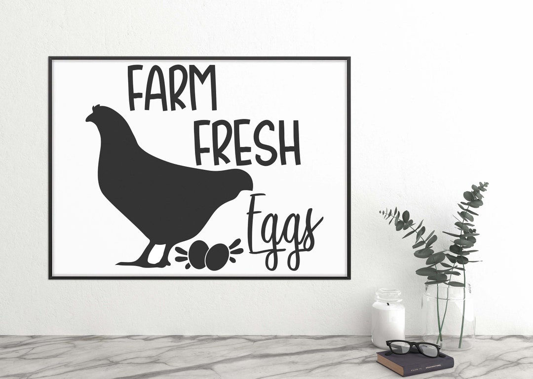Farm Fresh Eggs, Chicken, Sign, Home Decor, Farm Decor, Kitchen Decor ...