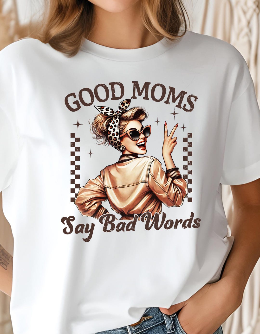 Mother's Day, Good Moms Say Bad Words, Funny Tee, Busy Mom's, Messy Bun ...