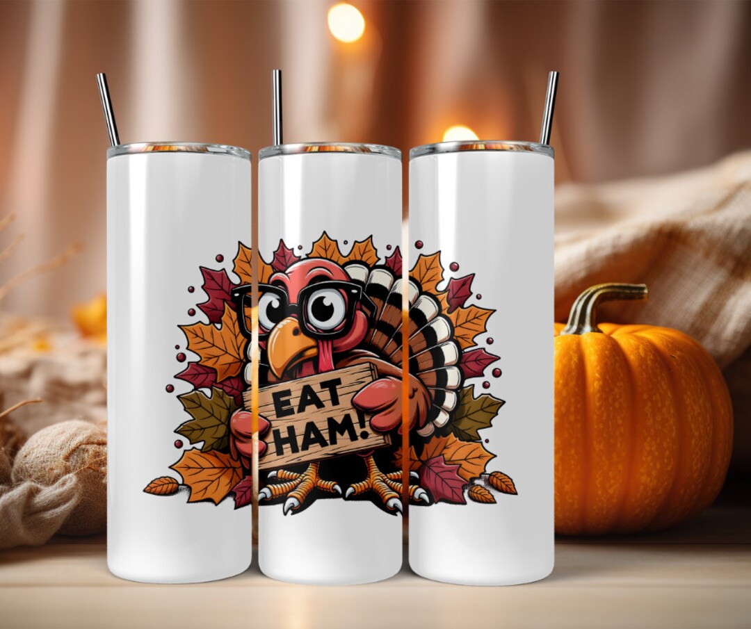 Turkey, Eat Ham, Thanksgiving, Fall, Funny Saying, Decal, Home Decor, T ...