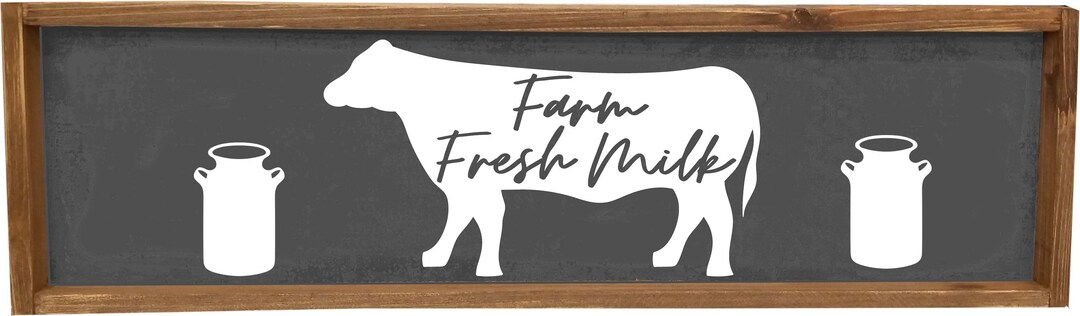 Farm Fresh Milk, Cow, Sign, Home Drcor, Kitchen Decor, Farm Decor ...