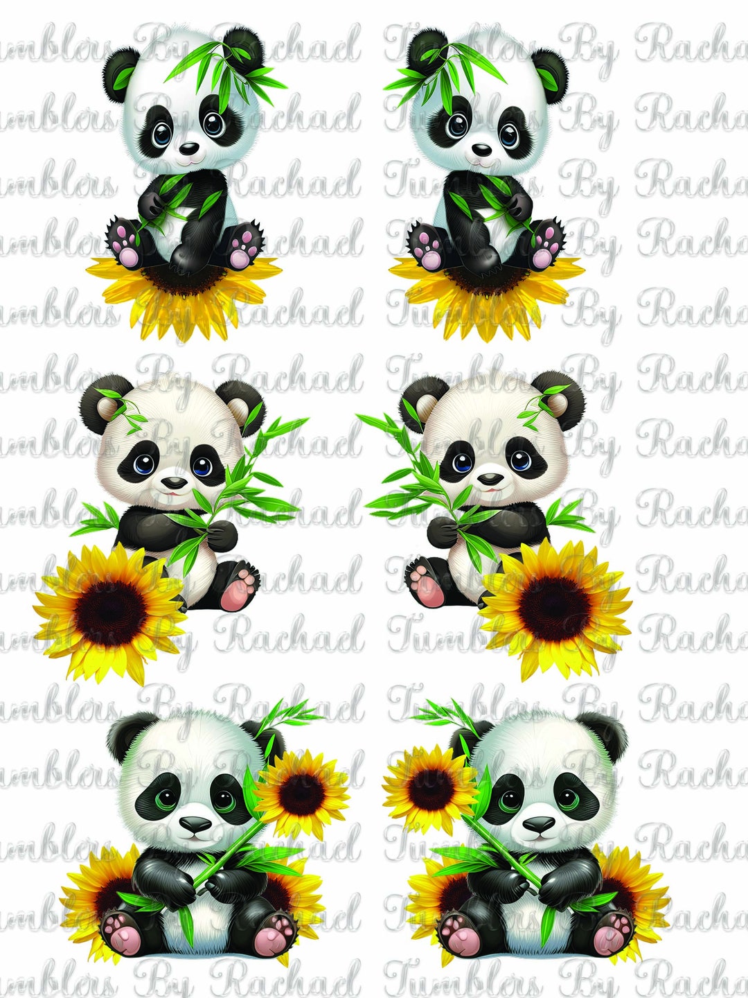 Baby Panda, Sunflowers, Decal, Nursery, Digital Download - Etsy