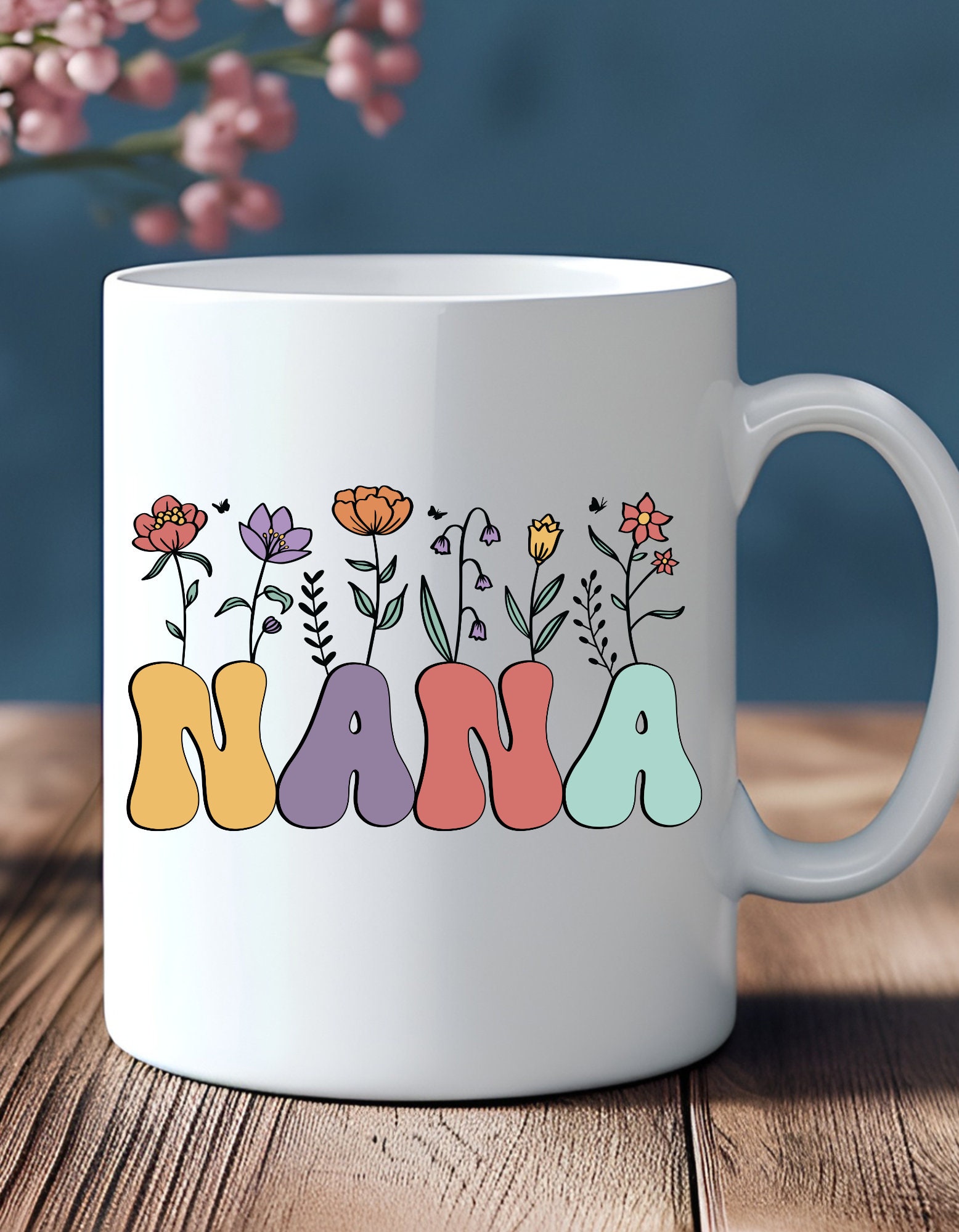 Nana Flower Letters, Pastel Retro Letters, Mother's Day, Grandma, Home ...