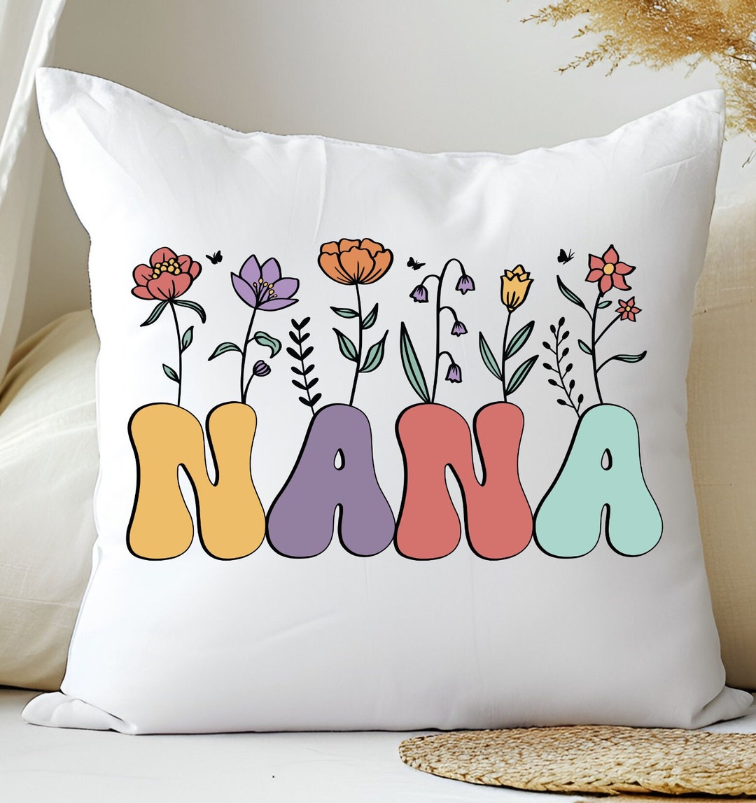 Nana Flower Letters, Pastel Retro Letters, Mother's Day, Grandma, Home ...