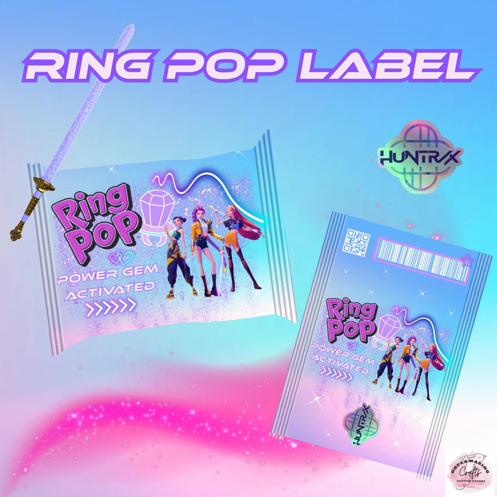 K-pop Demon Hunter Birthday Party Labels – Chip Bag, Soda Can, Water ...