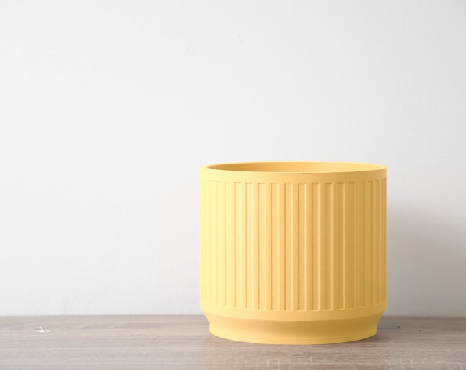 Large Yellow Planter, 4 Inch Pot, Ceramic Pot With Saucer, 4 Inch ...
