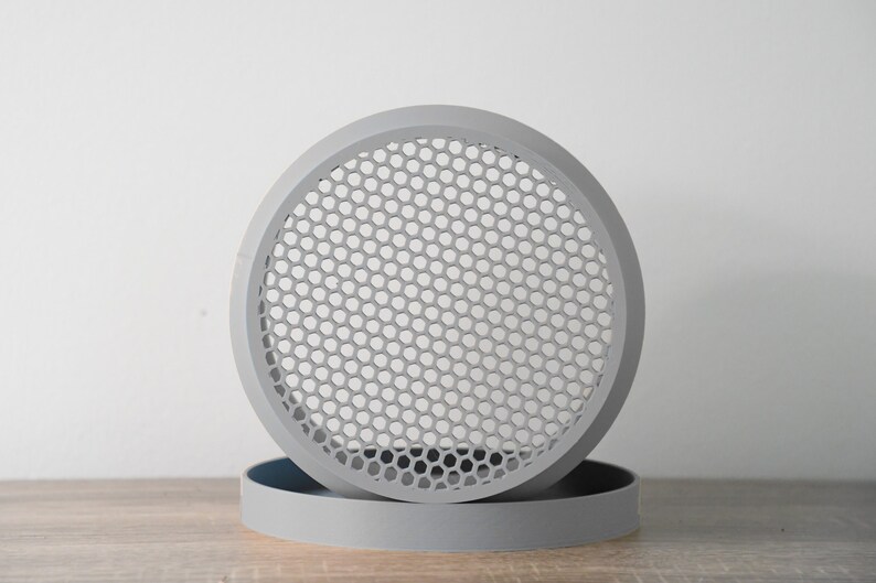 Penelope Planter With Drainage & Saucer in Gray, Unique 3d-printed ...